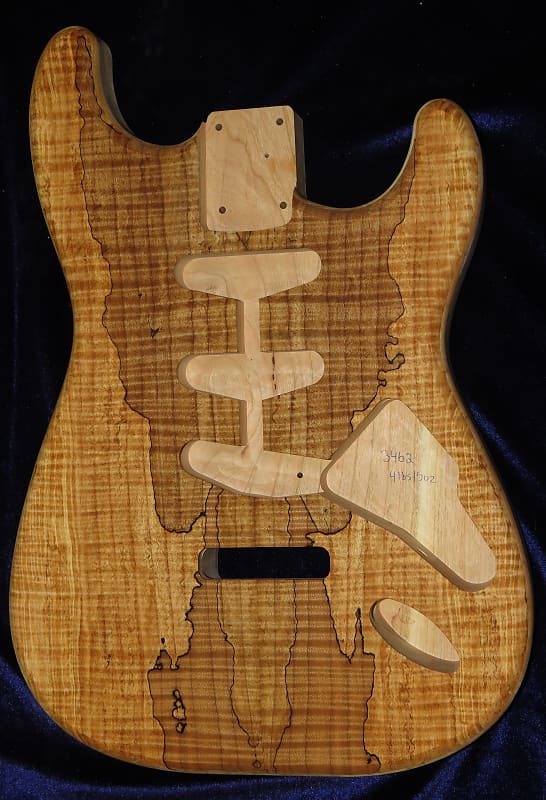 Flamed Spalted Maple Top / Aged Cherry Wood Strat body - | Reverb