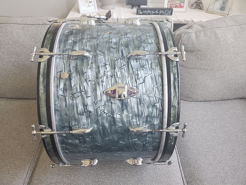 Gretsch 22 inch bass drum 1950s 3 ply - Midnight Blue pearl | Reverb