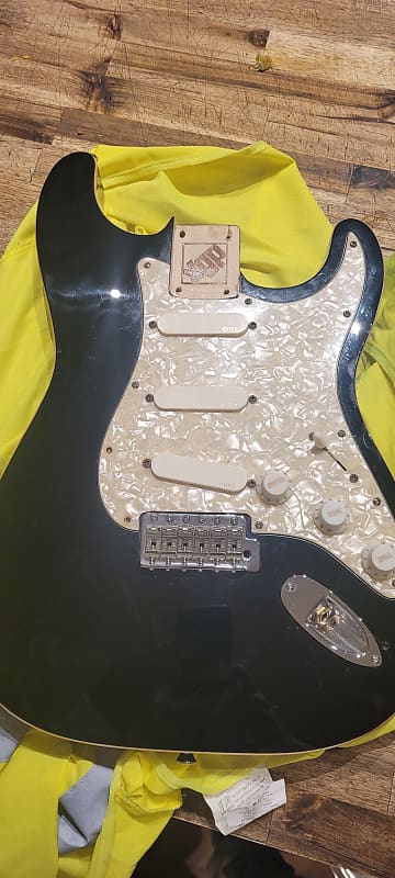 Black Double Bound Stratocaster Body with EMG DG20's | Reverb