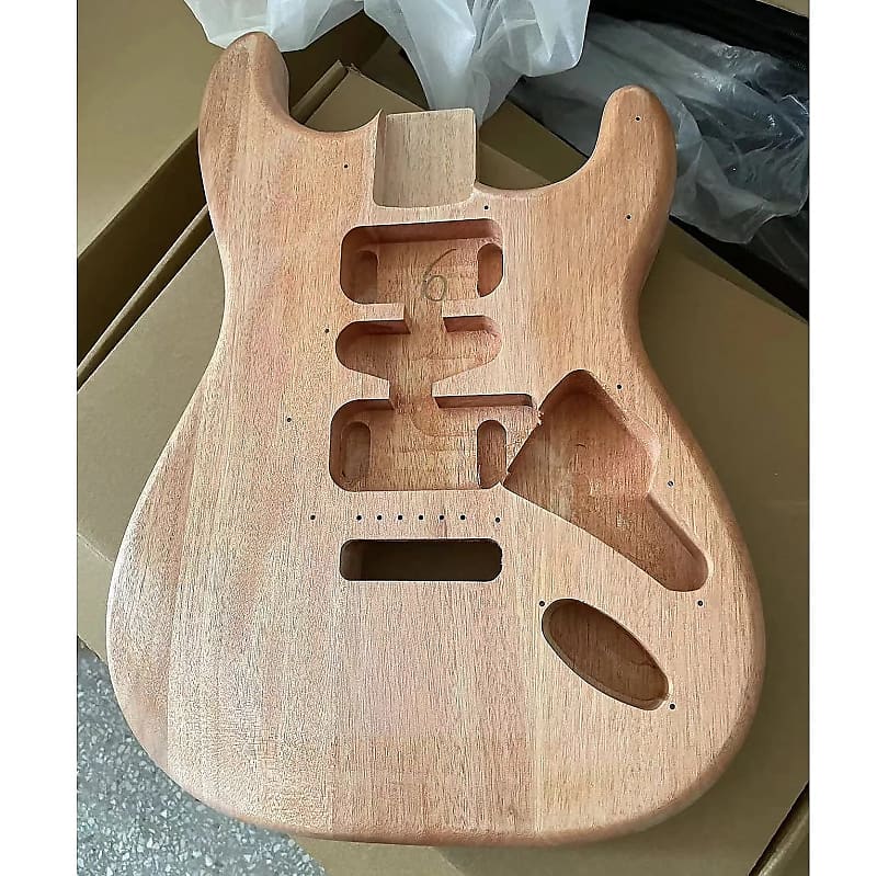 Unfinished Mahogany Wood Stratocaster Strat Style Guitar Body | Reverb
