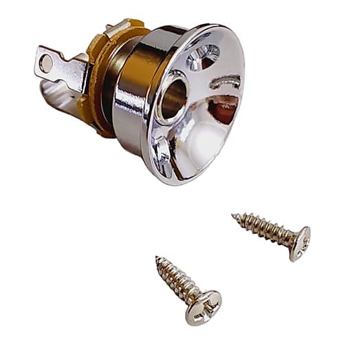 Chrome Finish Metric Electrosocket Jackplate with Metric Jack | Reverb