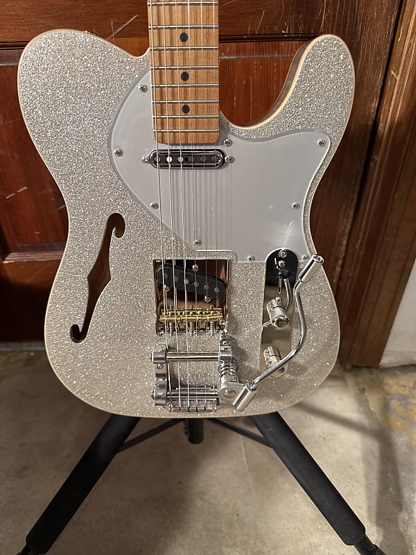 Warmoth Custom Build Semi Hollow Telecaster New - Silver | Reverb