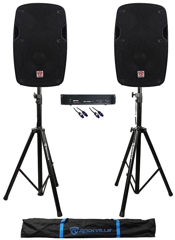 2) Rockville SPG88 8” 400 Watt DJ/Pro PA Speakers+Gemini | Reverb
