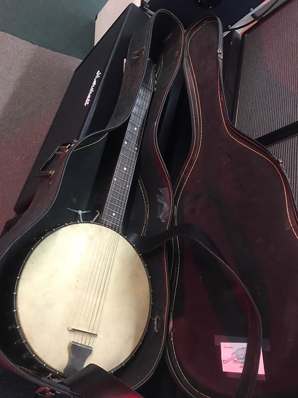 Vintage 6-String Ganjo Guitar / Banjo Open Back Made by | Reverb