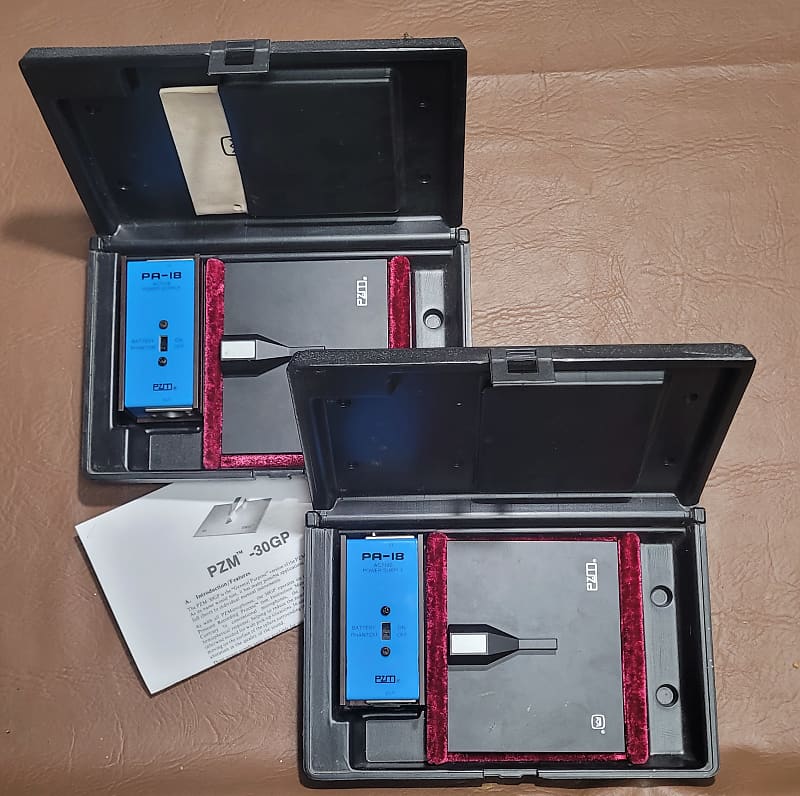 Pair of Crown PZM-30GPB Boundry Microphones w/ PA-18 Power | Reverb