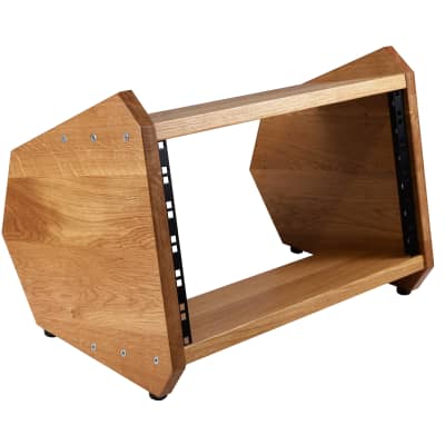 Chunky desktop rack solid Oak wood trapeze 19" 1U size. | Reverb