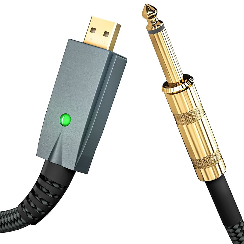 Usb Guitar Cable, Guitar To Usb Interface Cord Usb To Mono | Reverb