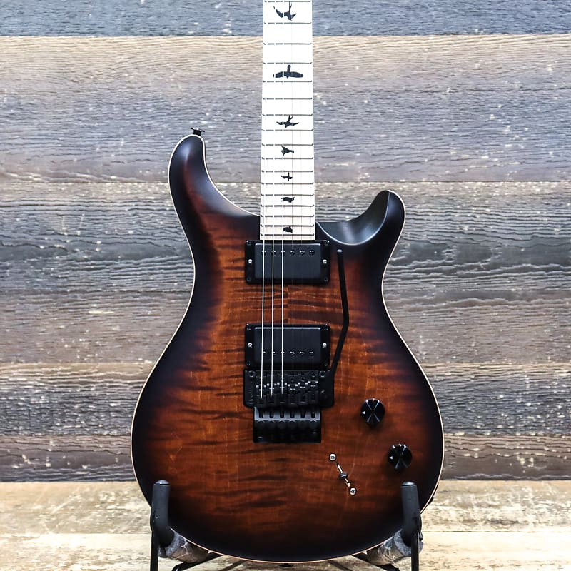 PRS DW CE 24 "Floyd" Satin Black Hardware Burnt Amber | Reverb
