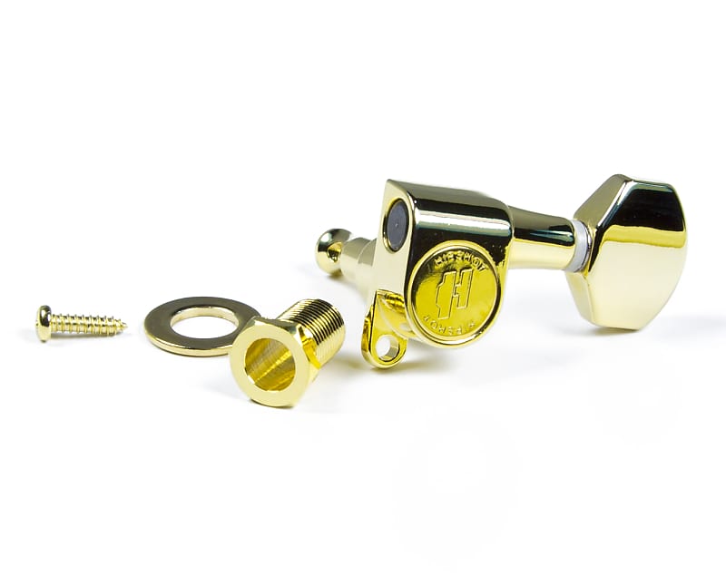 Hipshot Classic Gold 6 inline Lefty staggered enclosed tuners | Reverb