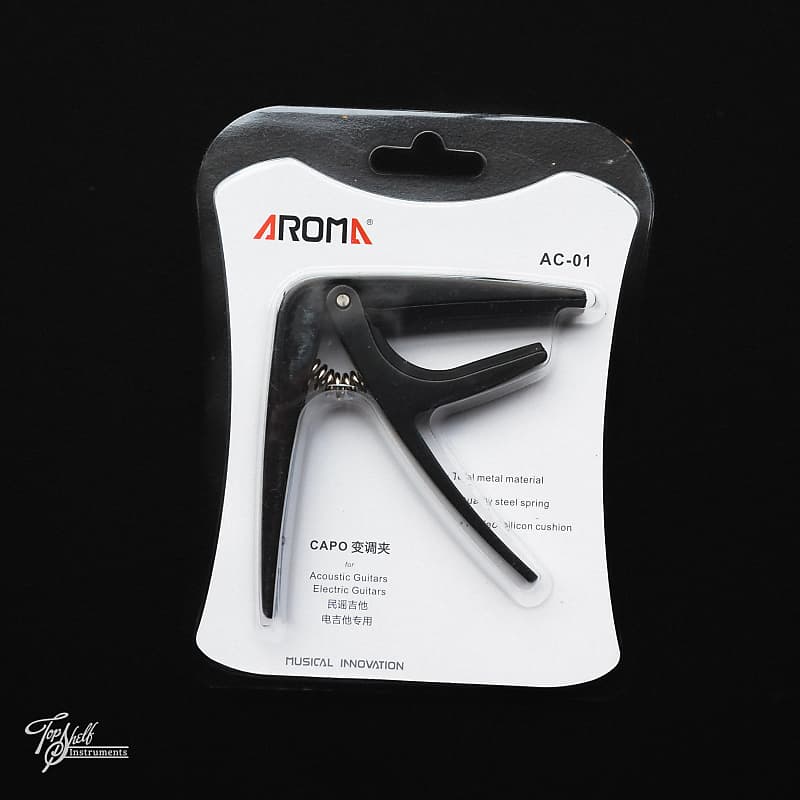 Aroma AC-01 Clamp-Style Acoustic/Electric Guitar Capo Black | Reverb