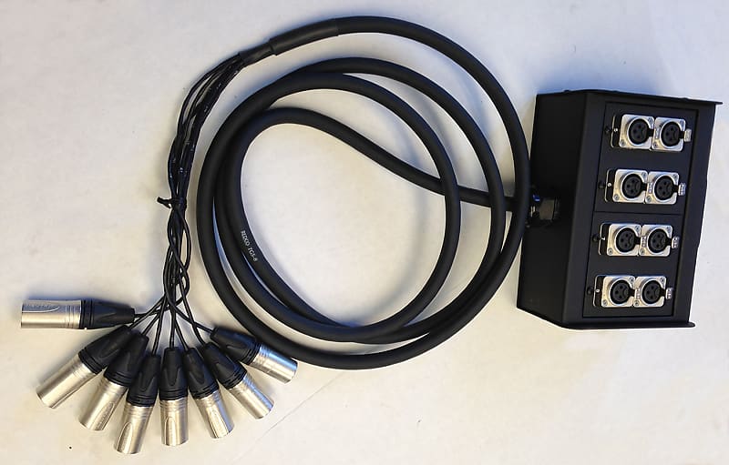 8ch Snake box, 8', Female XLR box/Male XLR Fanout, Redco | Reverb