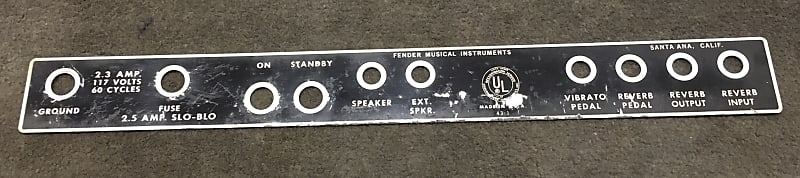 Fender Twin Reverb back plate 60’s Black face | Reverb