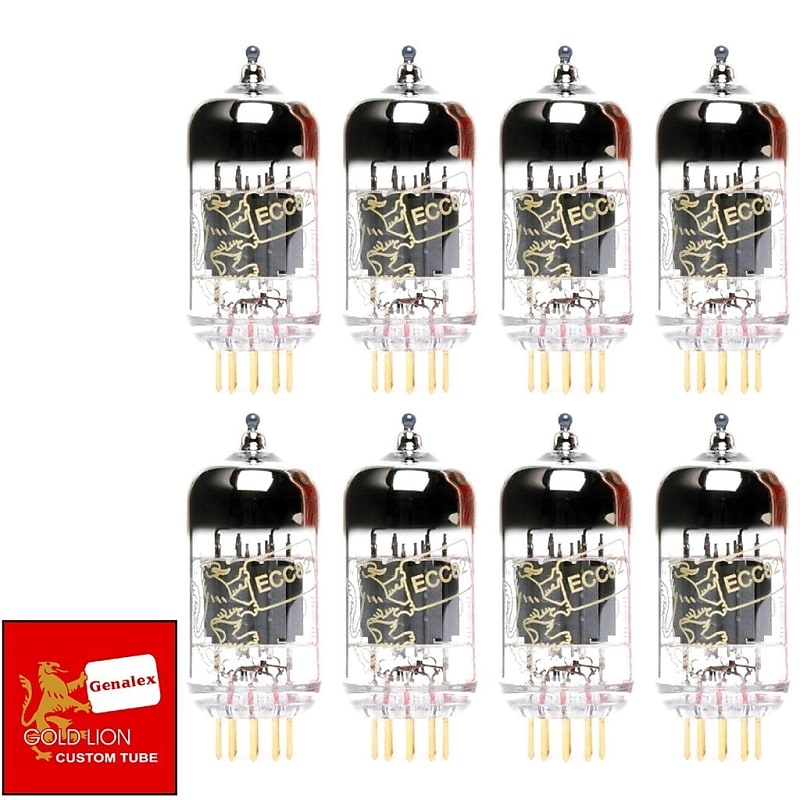 New Matched Octet (8) Genalex Gold Lion 12AU7 / ECC82 Gold | Reverb