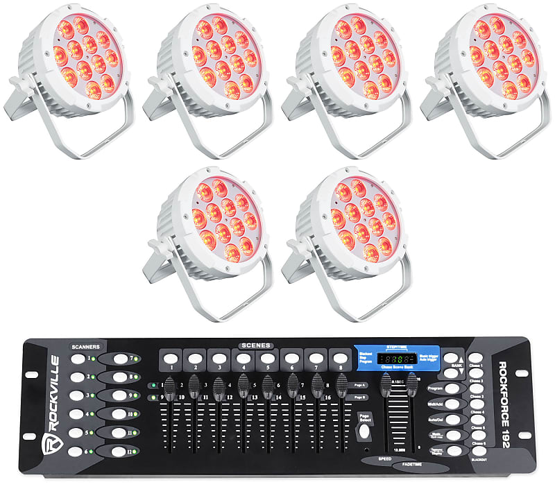 (6) Rockville WET PAR PRO White Indoor/Outdoor Par Wash Up | Reverb