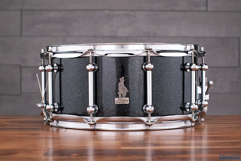BRADY 14 X 6.5 JARRAH PLY SNARE DRUM BLACK SPARKLE LACQUER | Reverb UK