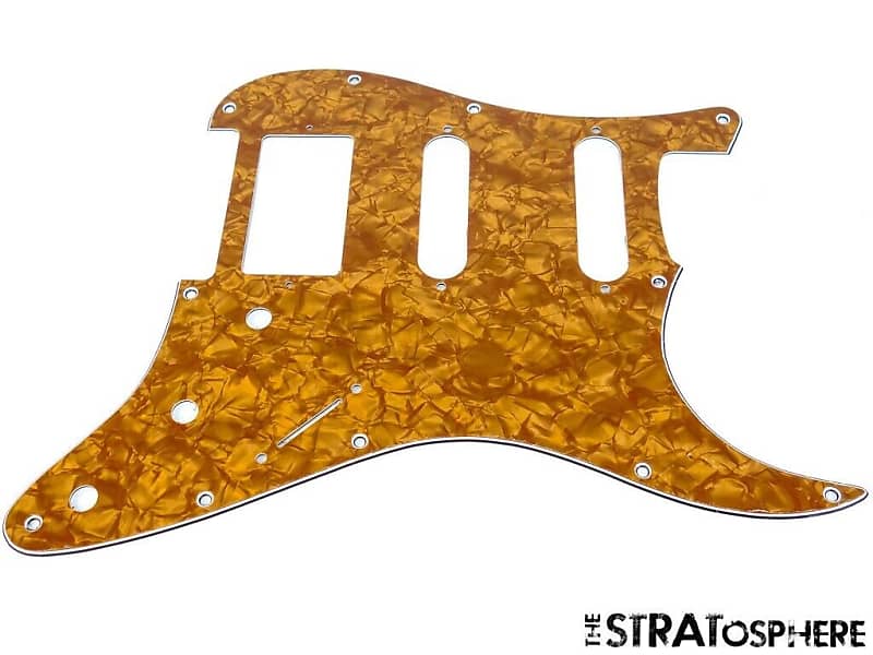 * NEW Gold Pearloid HSS Stratocaster PICKGUARD for Fender | Reverb