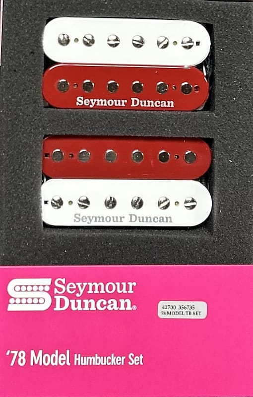 Seymour Duncan '78 Model Humbucker Set Red/White Zebra | Reverb