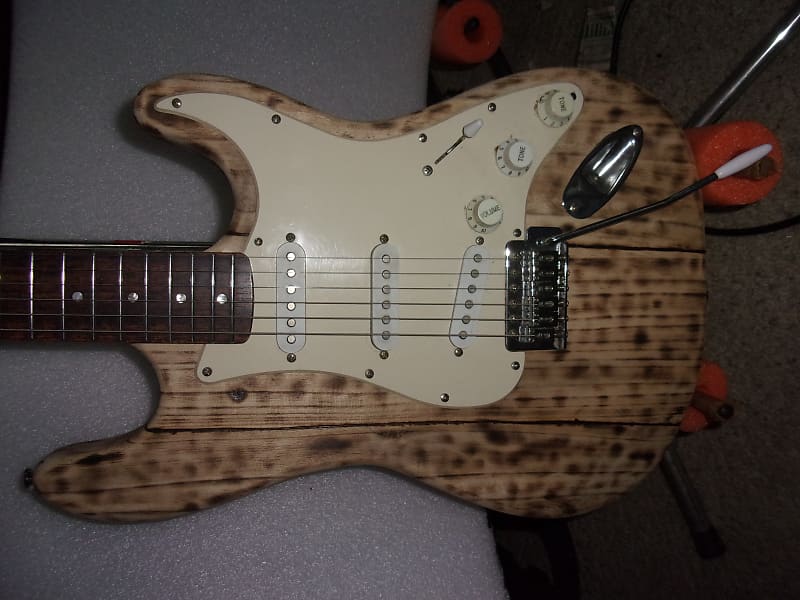 Custom Flame Torched Stratocaster Maple Body on Bullet Squire | Reverb