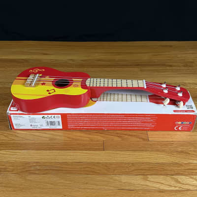 Hape E0316 Kid’s 21” Wooden Toy Uke - Red and Yellow | Reverb