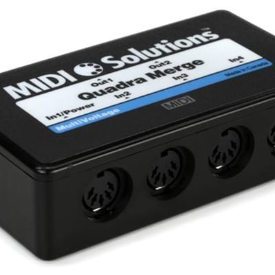 MIDI Solutions Quadra Merge 4 Input MIDI Merger Box | Reverb