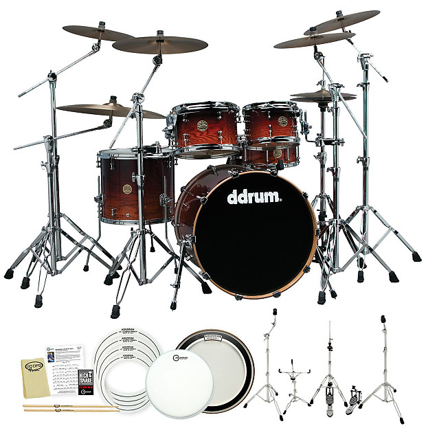 ddrum Dios Ash Red Burst 5 Piece Drum Set Shell Pack w | Reverb