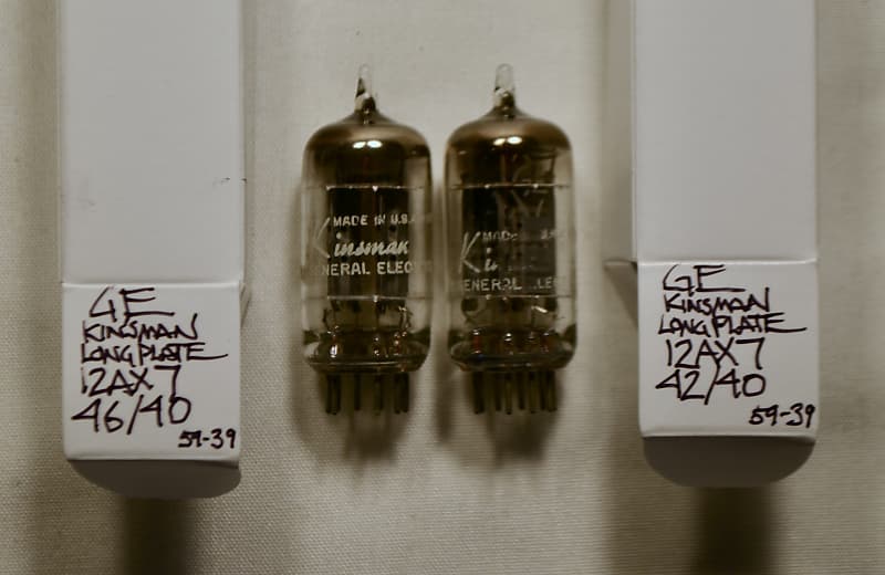 Pair 2 - GE 12AX7 Long Gray Plate 1959 TV-7/U Test Strong | Reverb