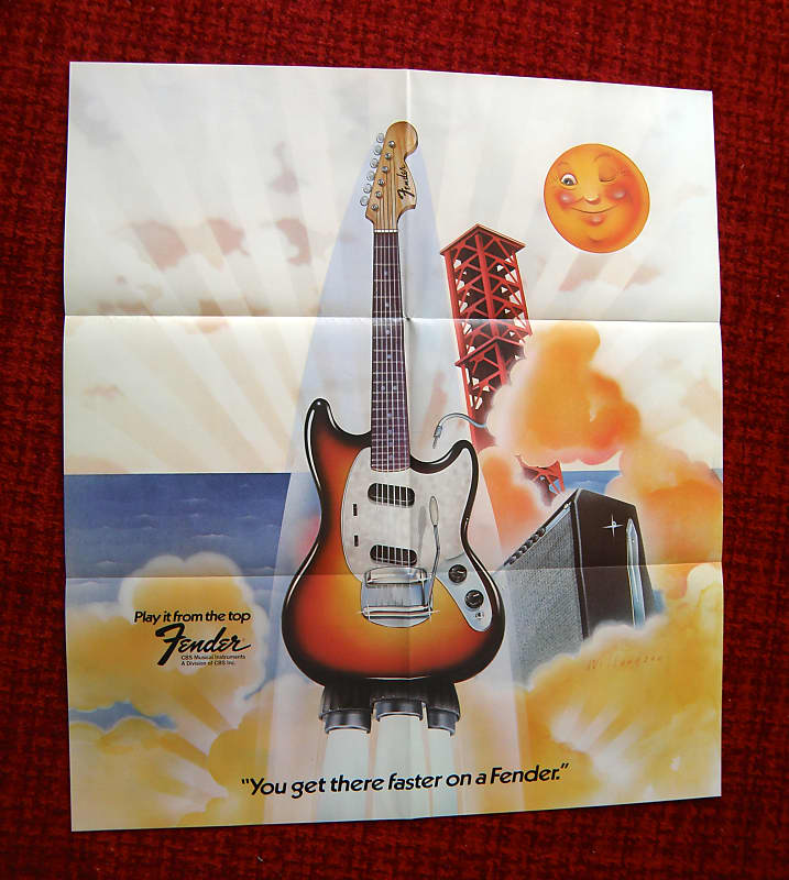 Fender Mustang poster Mustang 1973 - original | Reverb