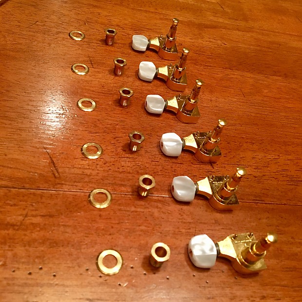 Fender Gold Deluxe Tuners - Pearloid Buttons (John Mayer BLK1 | Reverb