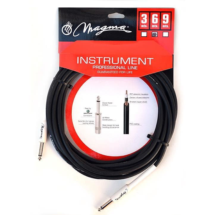 Magma Instrument Cable, 1/4" Right Angle Rean By Neutrix, 20 | Reverb