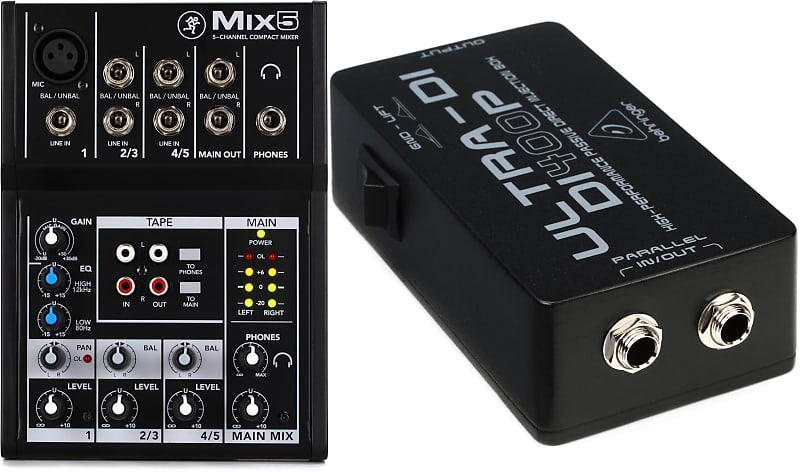 Mackie Mix5 5-channel Compact Mixer Bundle with Behringer | Reverb