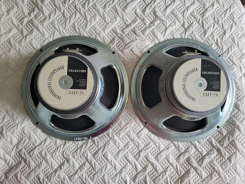 1999 Celestion G12T-75 8 Ohm Speaker Pair Made In England | Reverb