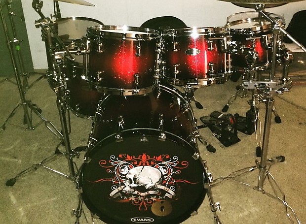 Pearl Reference pure 2016 Red to black fade sparkle | Reverb