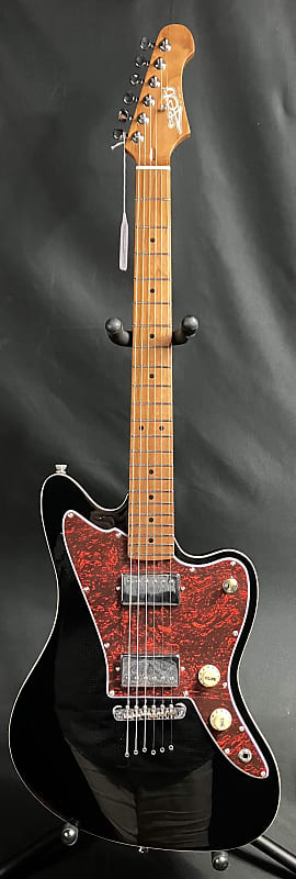 JET Guitars JJ-350 Offset Electric Guitar Gloss Black Finish | Reverb