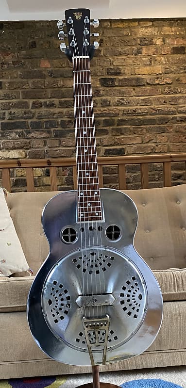1935 “fiddle-edge” Dobro in nickel-plated steel | Reverb