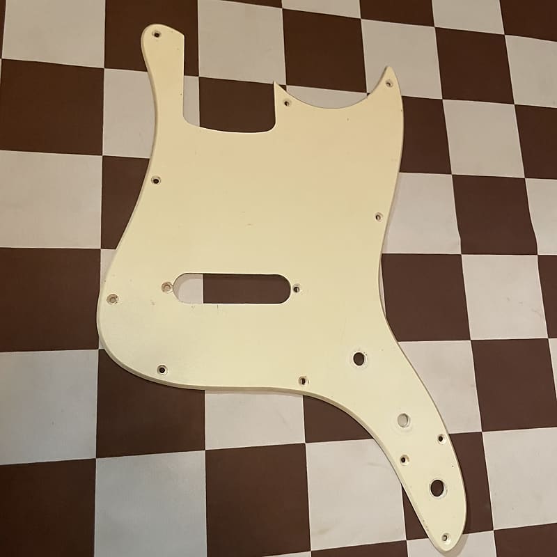 Squier Bronco Bass Pickguard - 1990s - Aged White | Reverb