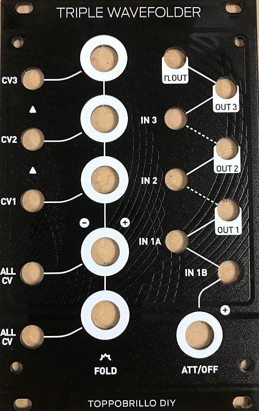 Toppobrillo Triple Wavefolder, Black Magpie Version | pcb | Reverb