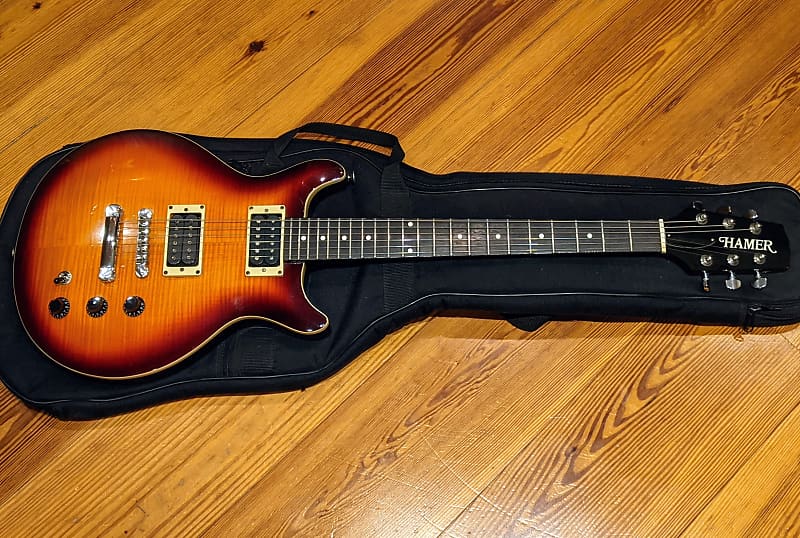 Hamer 1999 Sunburst Korean Flame Maple Arch Top Guitar, USA | Reverb