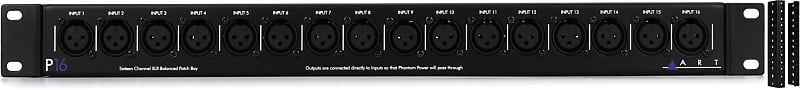 ART P16 16-channel XLR Balanced Patchbay Bundle with Gator | Reverb
