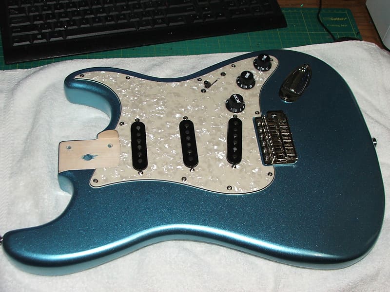 Blue Metallic Loaded Strat Style Body....Alnico pickups.. | Reverb