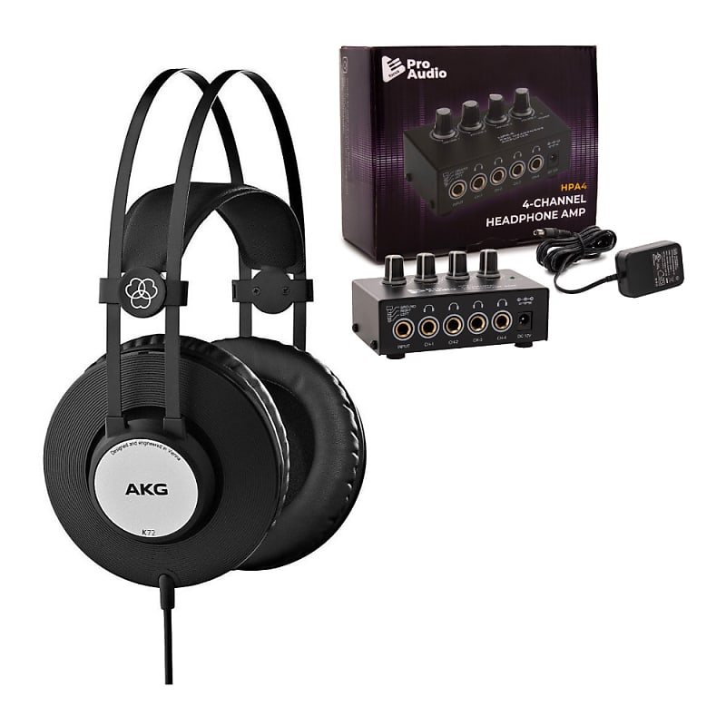 AKG K72 Closed-Back Studio Headphones Bundle with 4-Channel | Reverb