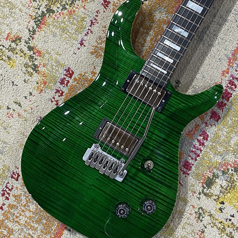 Kiesel CT6 Set Neck in Flame Top Trans Green w/ OHSC | Reverb