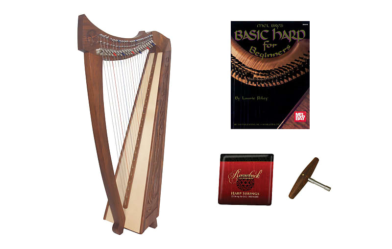 Roosebeck 22-String Harp Balladeer w/ Chelby Levers + Book + | Reverb
