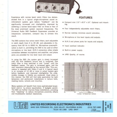 1978 Urei Model 560 Feedback Suppressor by Universal Audio | Reverb