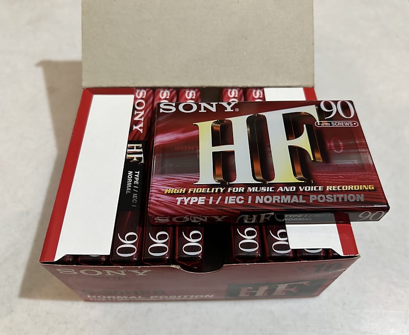 Box of 10 Sony HF 90 Cassette Tapes - Sealed | Reverb