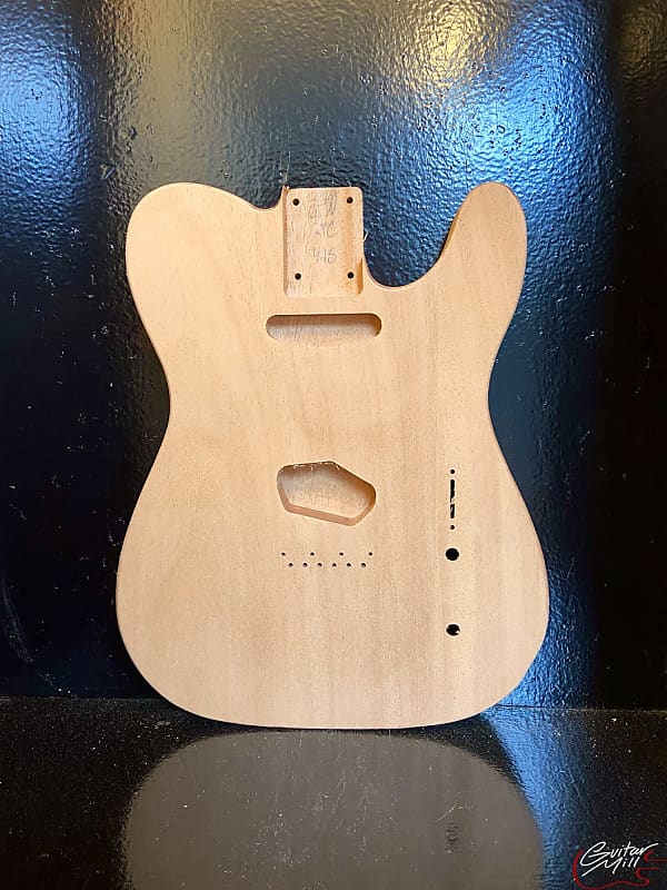 Guitar Mill T-Style Body / 2 pc. African Mahogany / Rear | Reverb