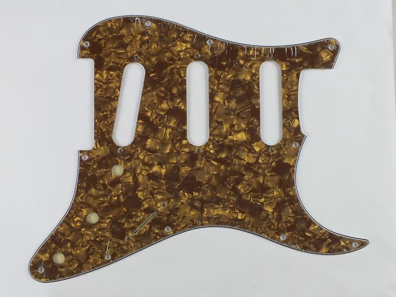 Stratocaster Gold Pearl Scratch Plate 11 hole Pickguard | Reverb UK