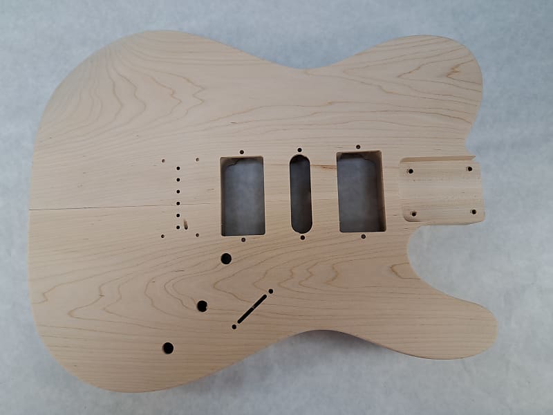 Unfinished Maple HSH Hardtail Tele guitar body - fits Fender | Reverb