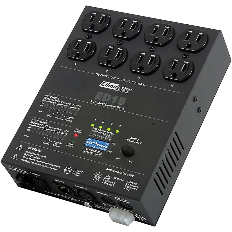 Eliminator Lighting ED-15 4-Channel DMX Lighting Dimmer Pack | Reverb
