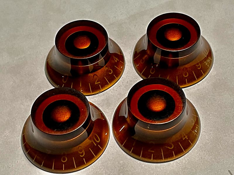 CR Top Hat knobs 4pack 2022 Amber X Epi/import guitars metric | Reverb