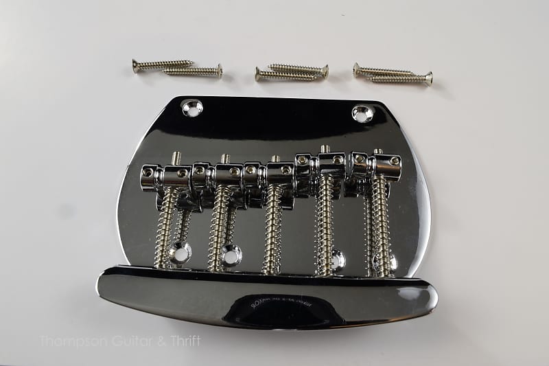 Chrome 5-String Round Bass Bridge Music Man style | Reverb